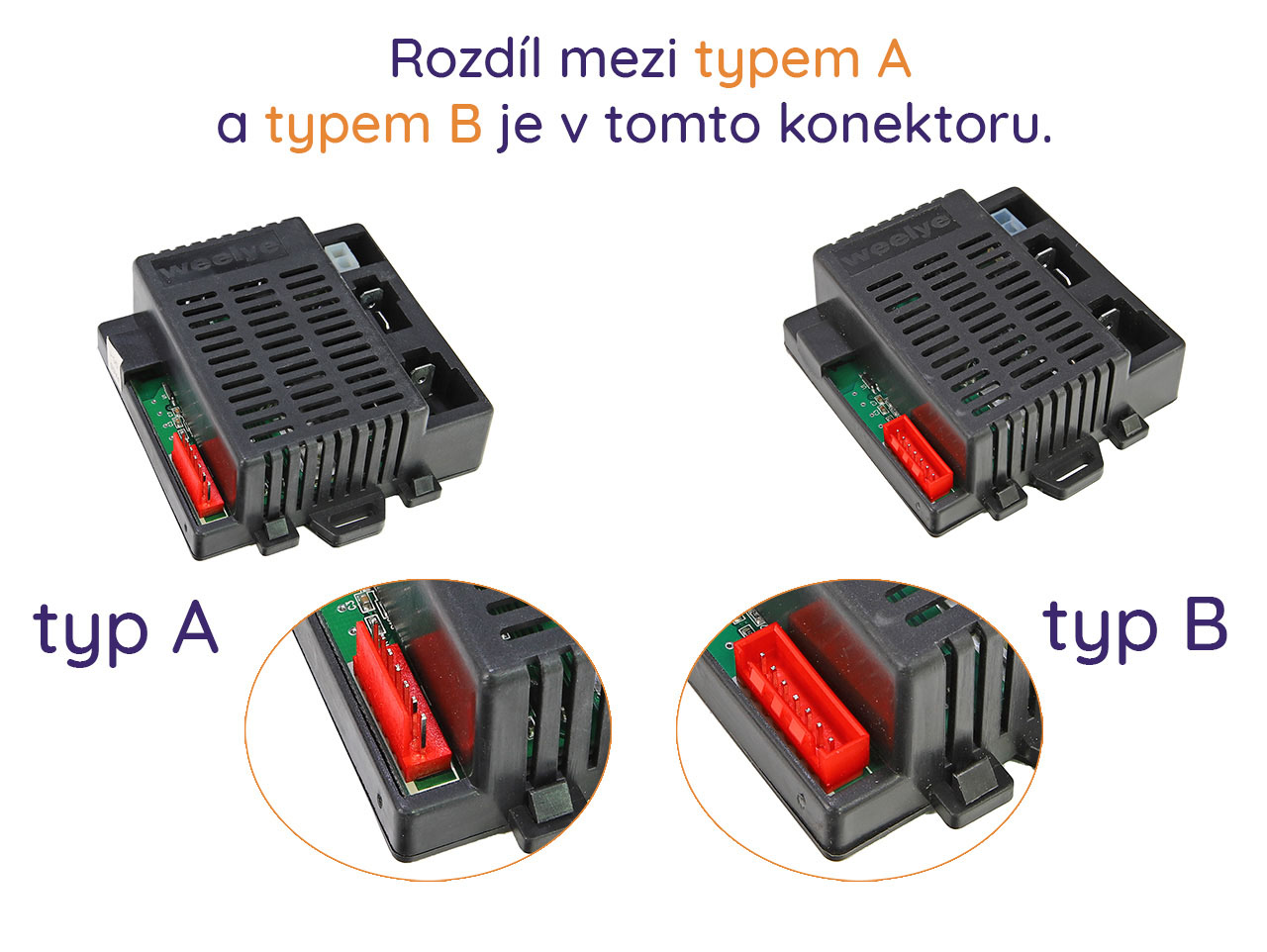 Náhradní řídící jednotka RX23 7pin (B) pro dětská vozítka | andos.cz